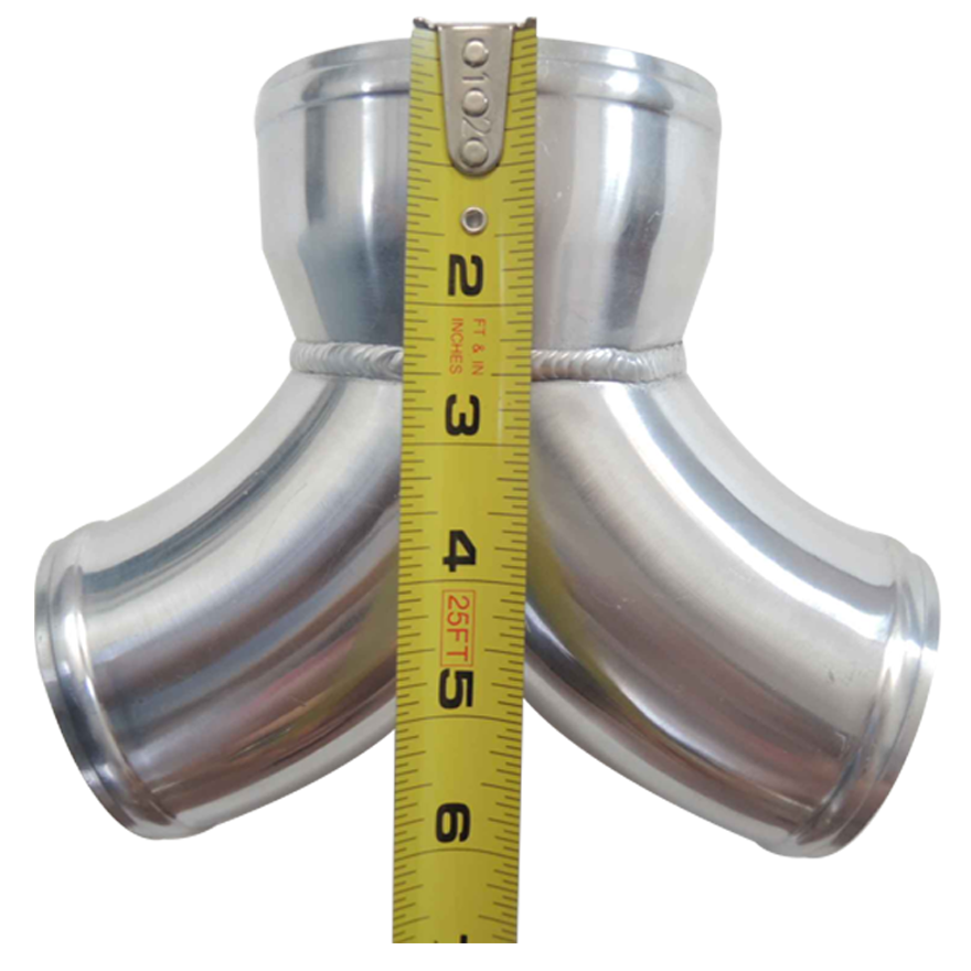 Aluminum Y Pipe Dual 3" to 4" Air Intake Twin Turbo Intercooler Piping ...